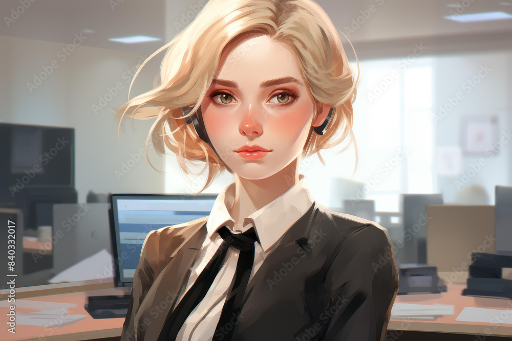 Charming office avatar with a beautiful face, perfect for professional ...