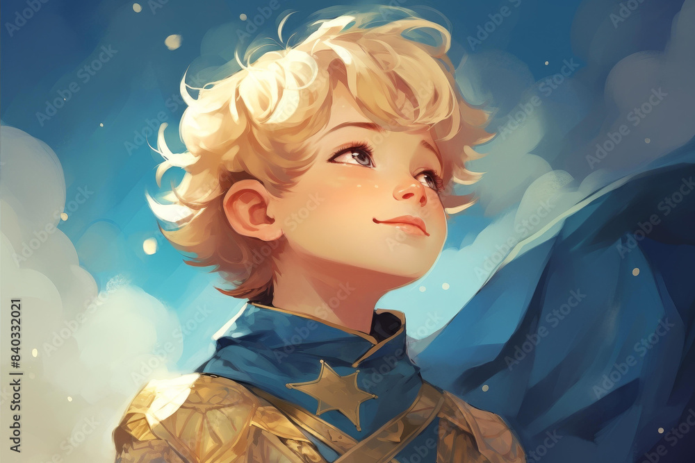 Adorable Little Prince character design with a beautiful face ...