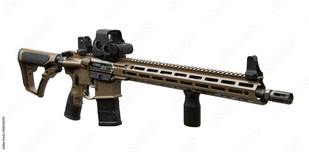 Modern automatic rifle isolated on white background. Weapons for police ...