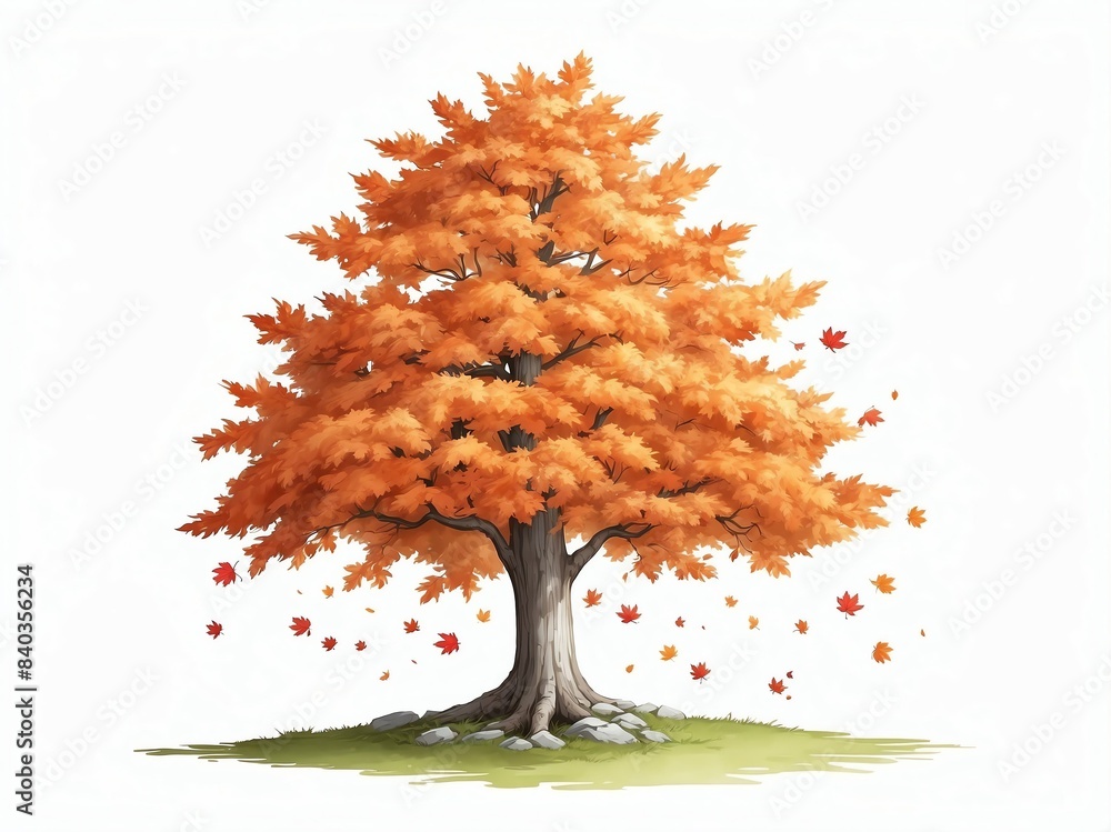 maple tree clipart on plain white background cartoon clipart on plain ...