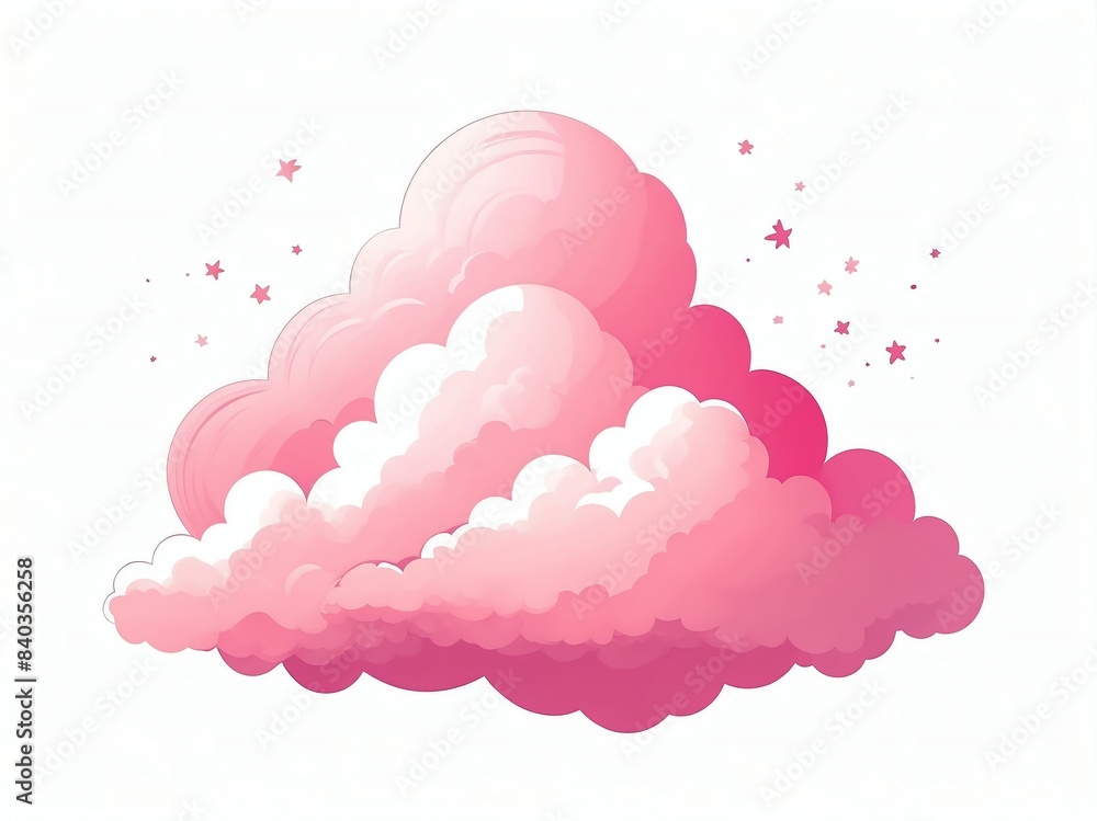 pink cloud clipart on plain white background cartoon clipart on plain ...