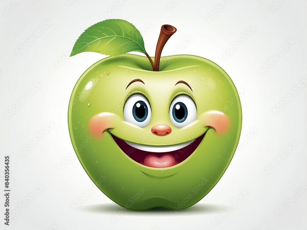 smiling apple cartoon clipart on plain white background Stock ...