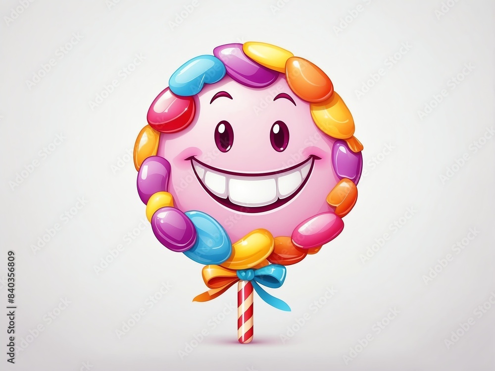 smiling cute candy cartoon clipart on plain white background Stock ...