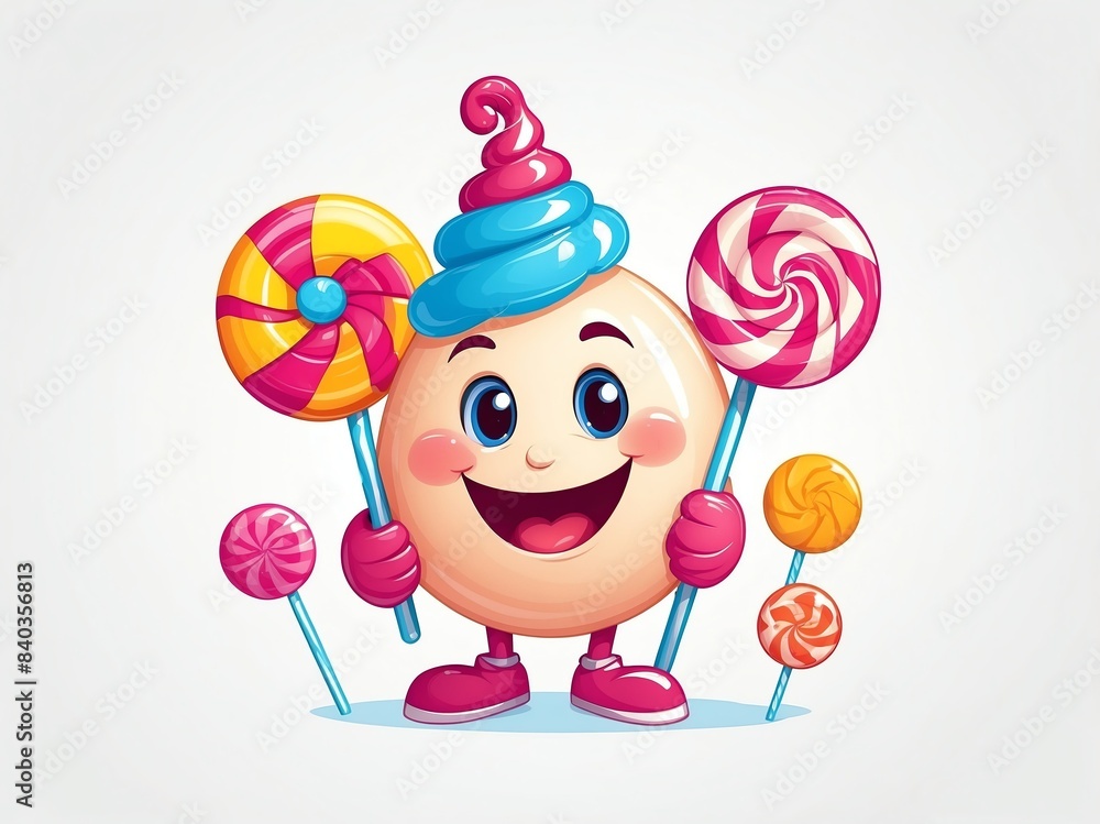smiling cute candy cartoon clipart on plain white background Stock ...