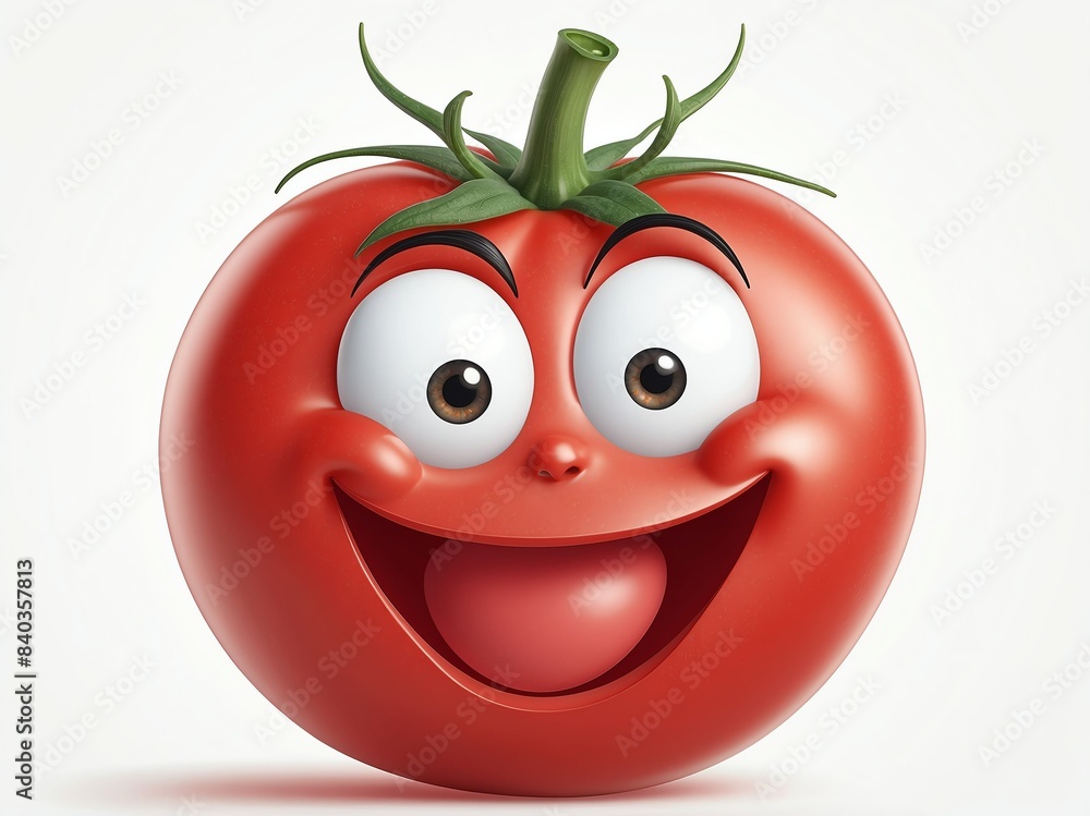 smiling tomato cartoon clipart on plain white background Stock ...