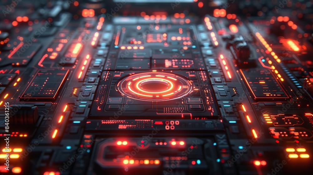 cyberpunk and retrofuturistic graphic box with hi tech elements typeface geometric shapes icons ...