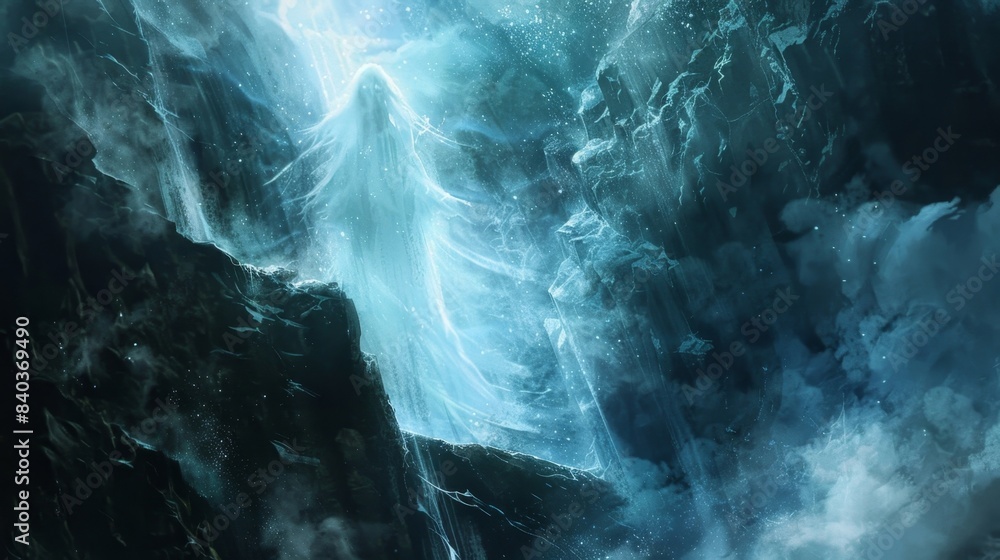 As if frozen in time a translucent spirit lingers above the well its ...