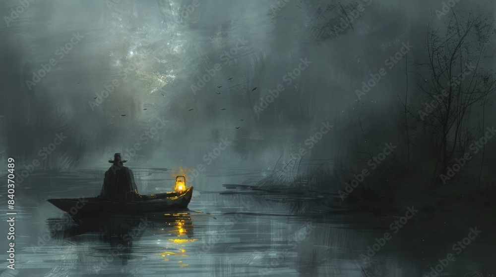 Passing by the haunted lake one may catch a glimpse of a spectral ...