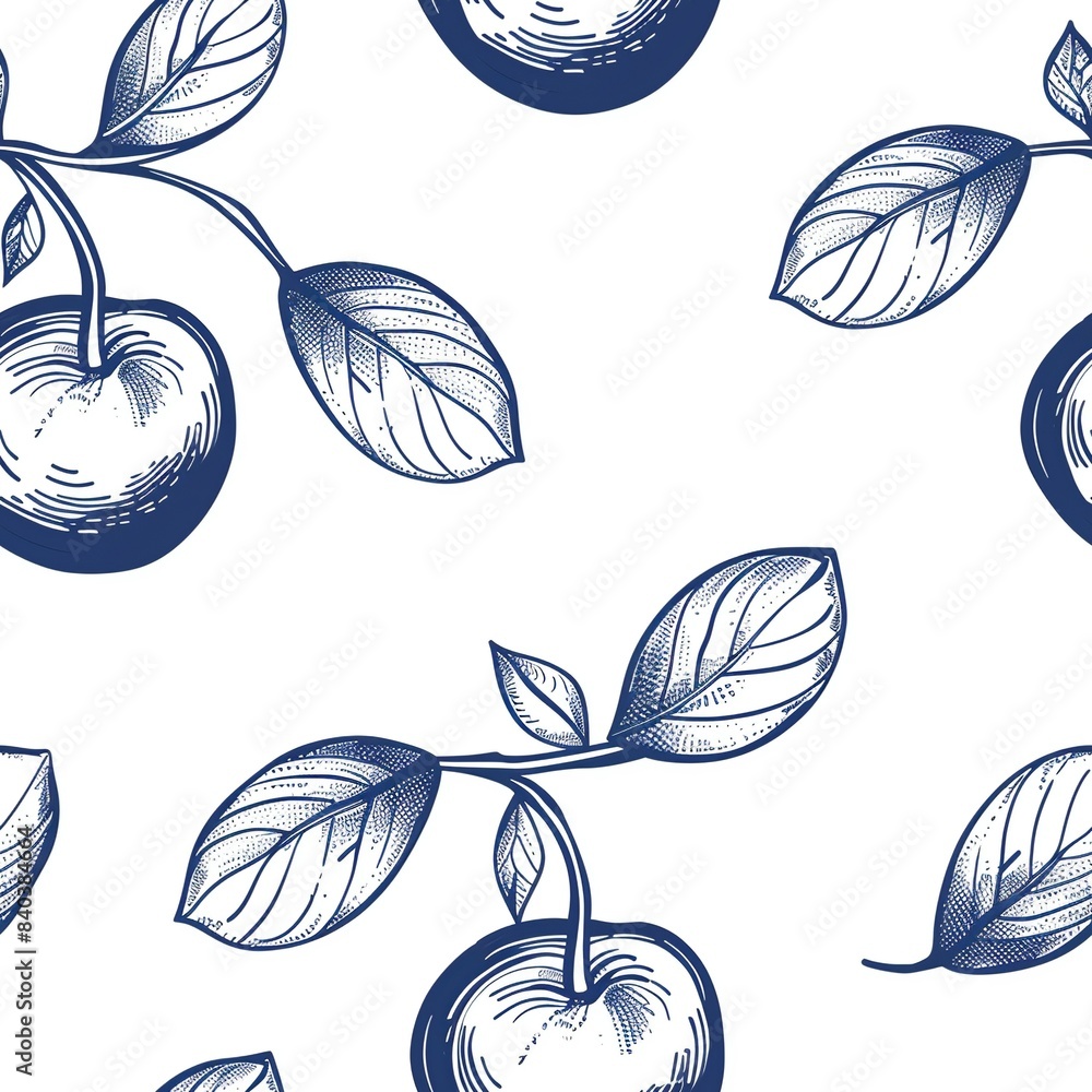 A simple yet detailed line art of a bilberry, with its smooth, slightly ...