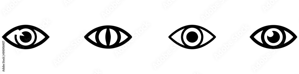Eye icon set. Eyesight symbol. Simple eye collection. Eyesight vision ...