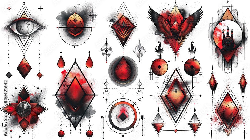 a visual set of crime elements and gang tattoos this graphics set is ...