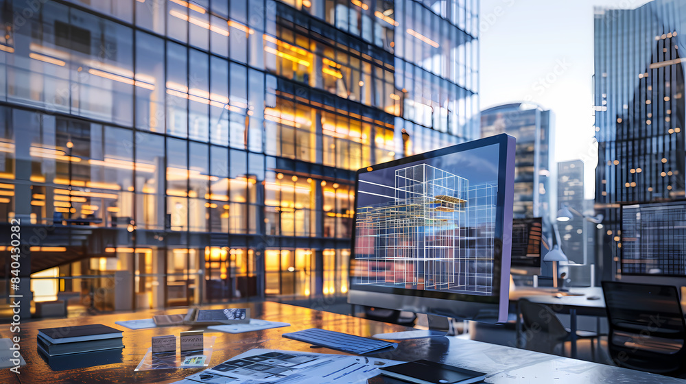 Building Information Modeling (BIM) software being used to plan and ...