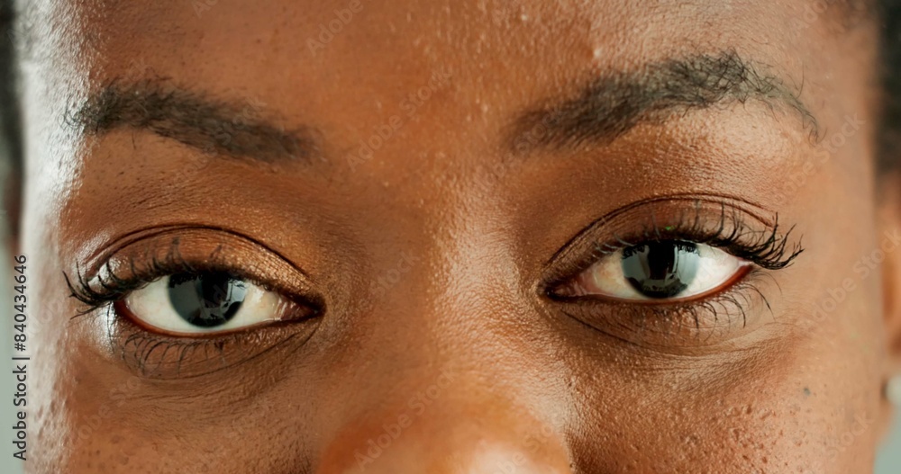 Closeup, eyes and woman with vision, face and optometry with optical ...