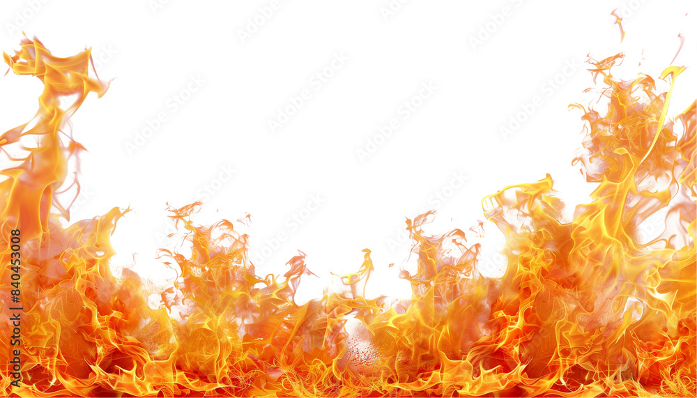 Flames at the Bottom Frame, Isolated on White PNG Transparent ...