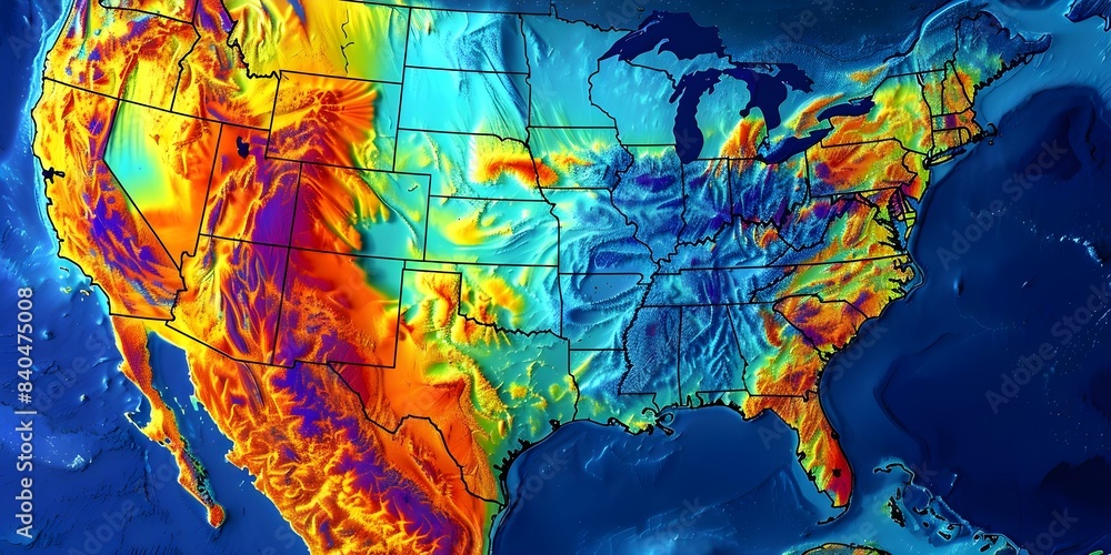 Map of Tornado Alley in central US highlighting key geographical ...