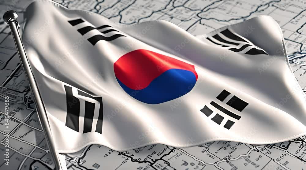 South Korea’s Flag and Map. National Symbols Stock Video | Adobe Stock