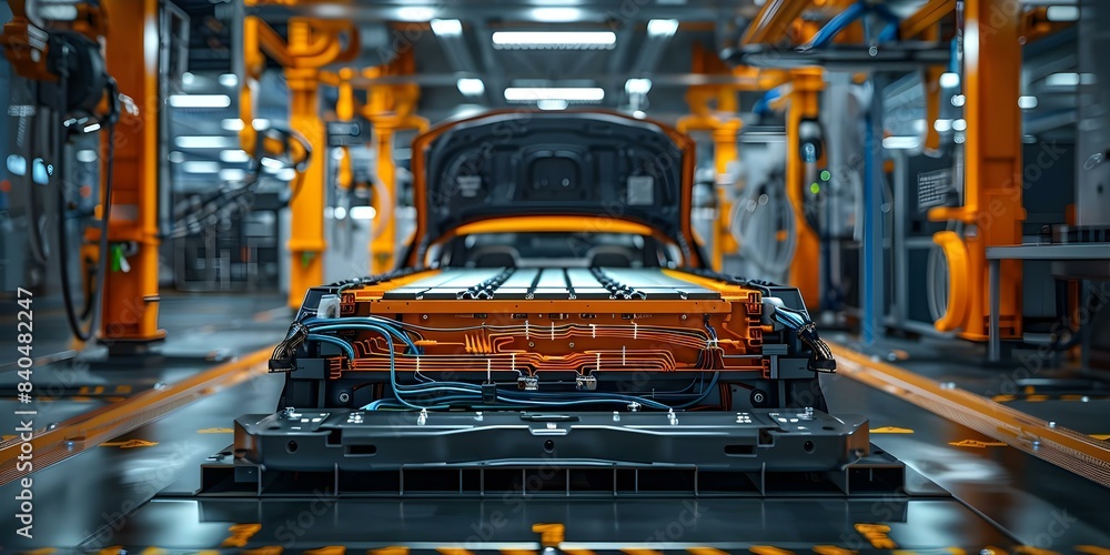 Exploring detailed wiring in electric vehicle battery packs. Concept EV ...