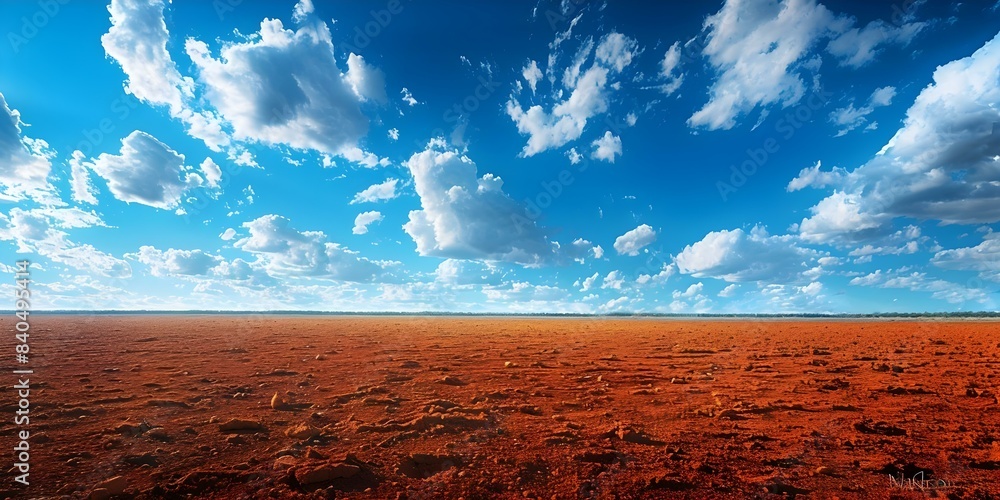 The Rich Red Soil of the Australian Outback under a Clear Blue Sky ...