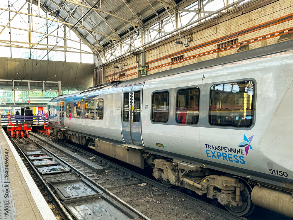Manchester, England, UK - 31 May 2024: Side view of a Transpennine ...
