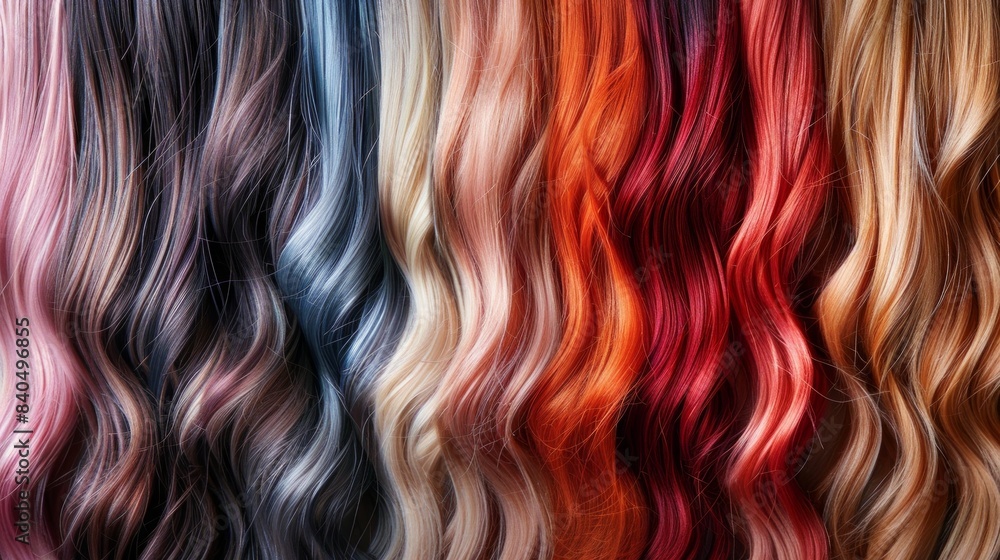 Hair Colors Palette. Hair Texture background, Hair colours set. Tints ...