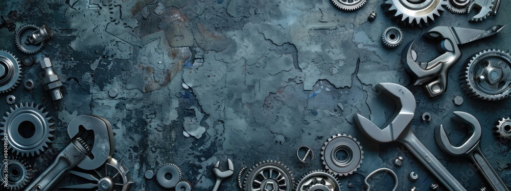 engineering plumbing fixing and repair services banner. metal ...