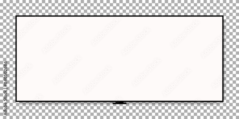 Realistic television screen on transparent background. Mockup of ...