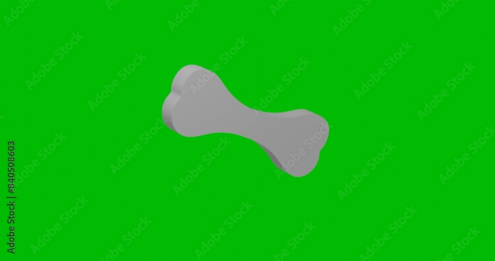 Animation of rotation of a white dog bone symbol with shadow. Simple ...