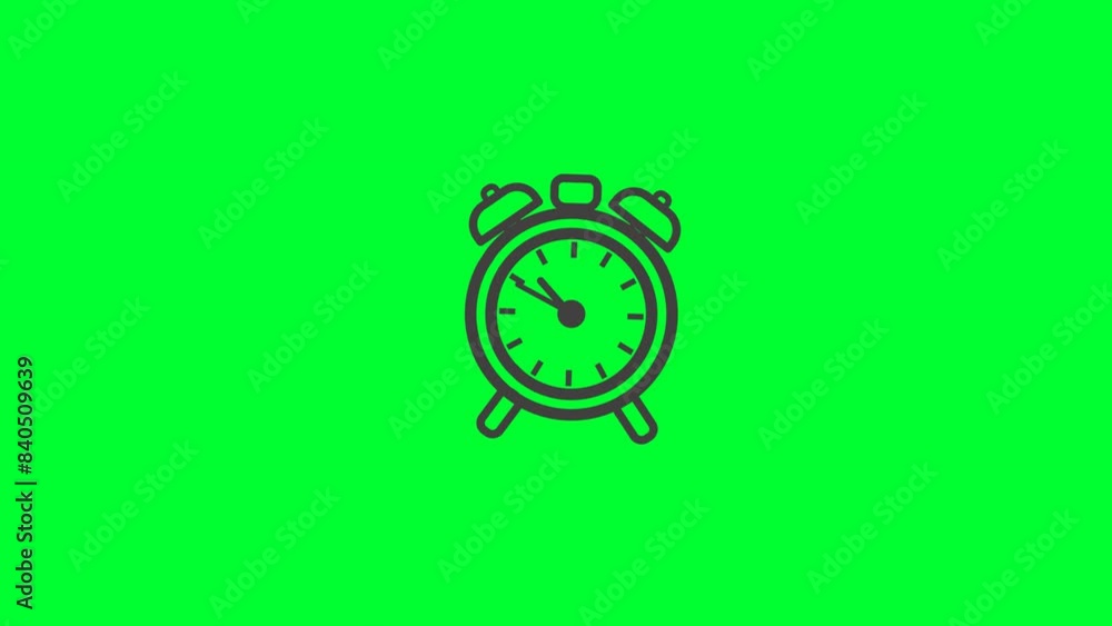 Time lapse animated Illustration of clock isolated against a green ...
