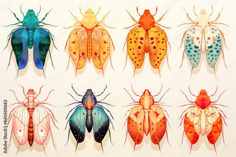 Chitin in arthropods flat design, top view, zoology theme, watercolor ...
