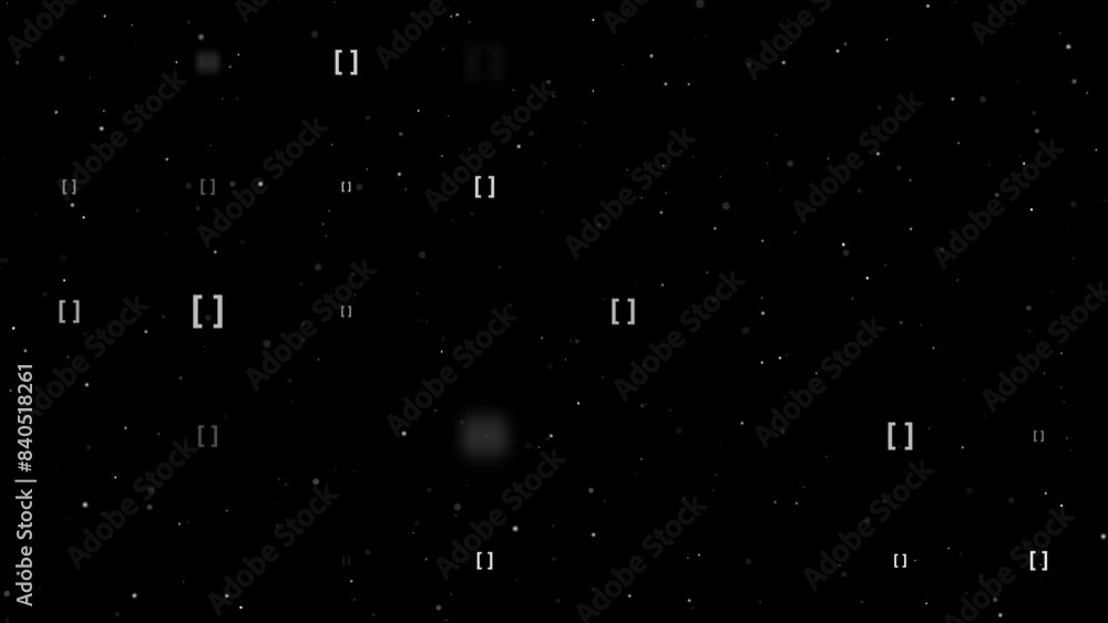 Template animation of evenly spaced square brackets symbols of ...
