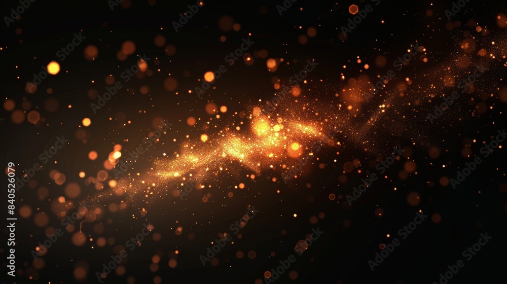 An artistic and realistic fire sparks background on a transparent ...