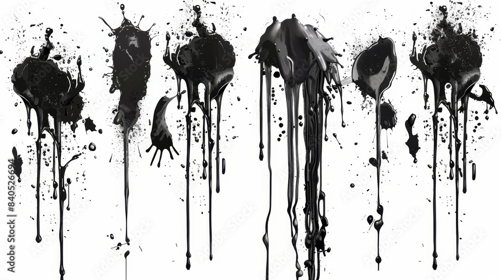 Isolated stencil graffiti spray on white background. Smudged spray ...