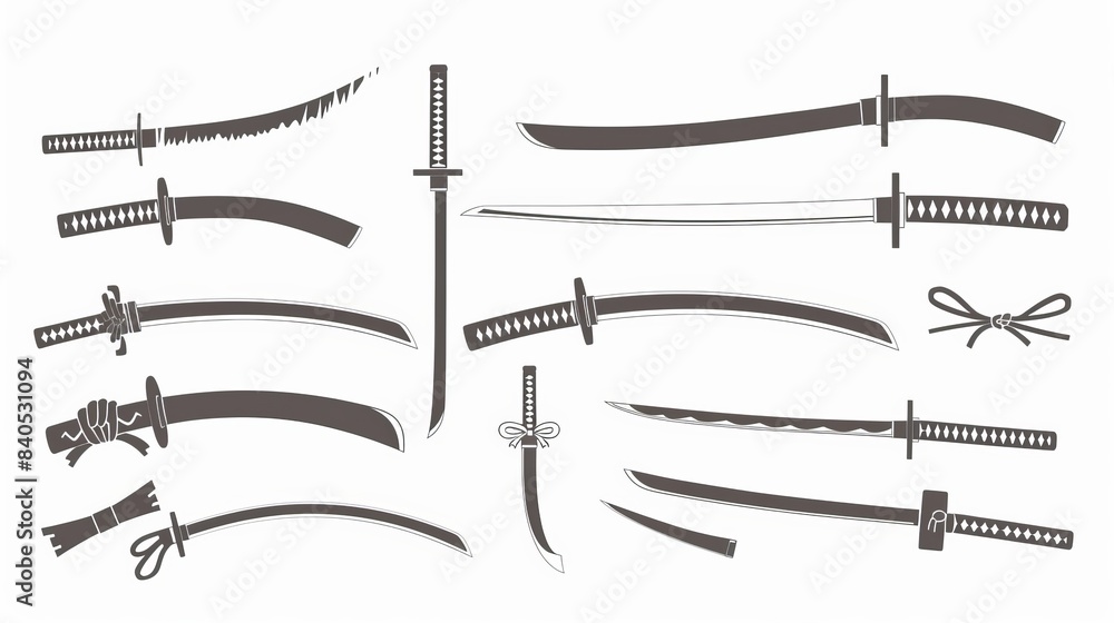 The katana and wakizashi, samurai swords of Japanese Daisho. The swords ...
