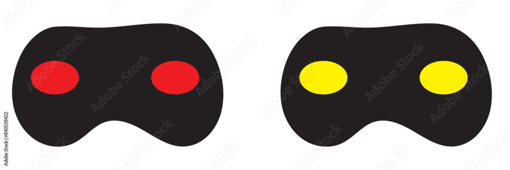 Superhero or thief mask with eye slits vector black icon set ...