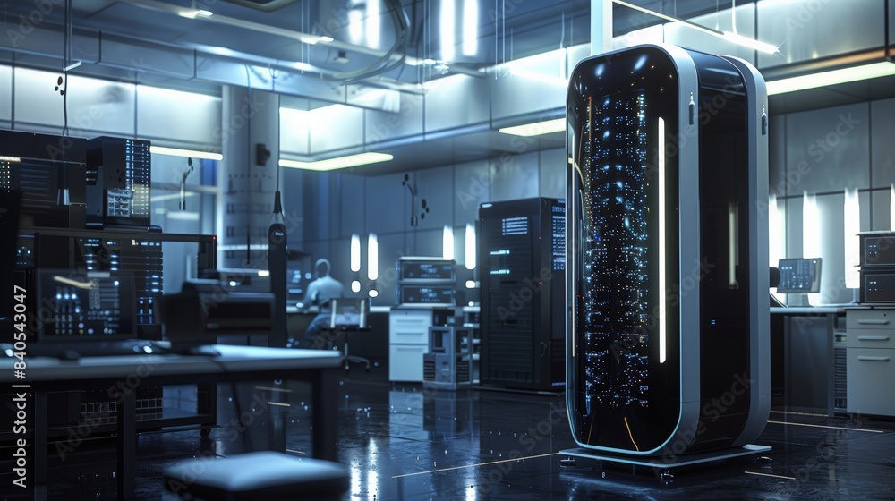 Quantum computing lab: Create a scene of a quantum computing lab with ...