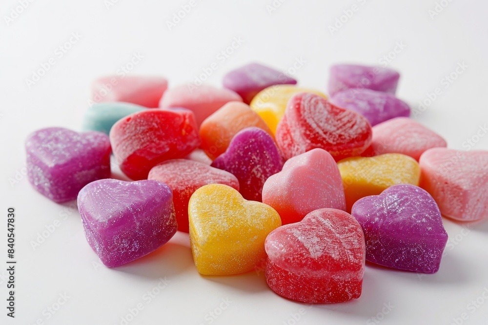 Realistic photograph of a complete Candy hearts,solid stark white ...
