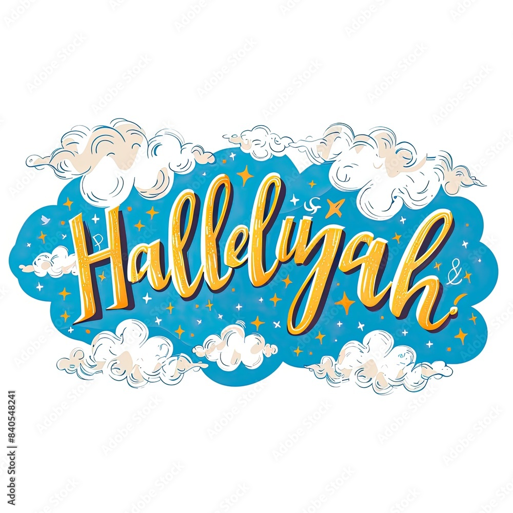 text of Hallelujah in a bold font with a subtle golden halo. Simple ...