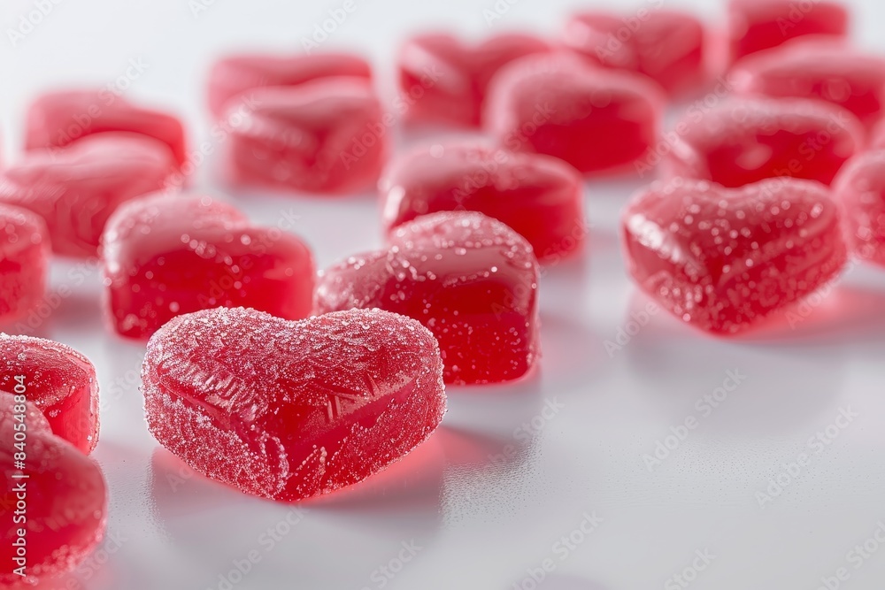 Realistic photograph of a complete Heart-shaped candies,solid stark ...