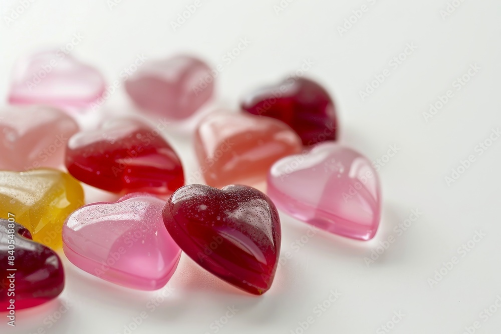 Realistic photograph of a complete Heart-shaped candies,solid stark ...