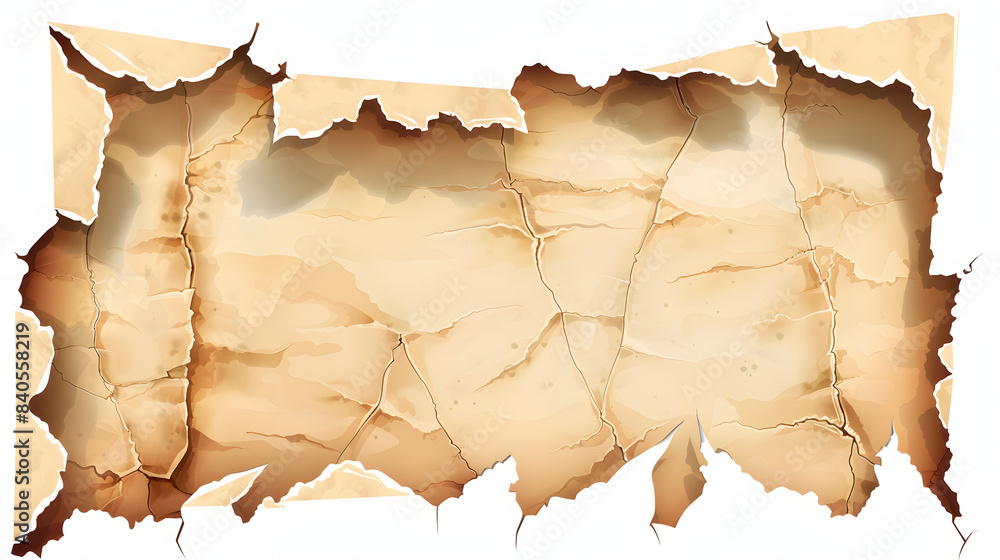 ripped paper border png on handmade isolated on white background, png ...