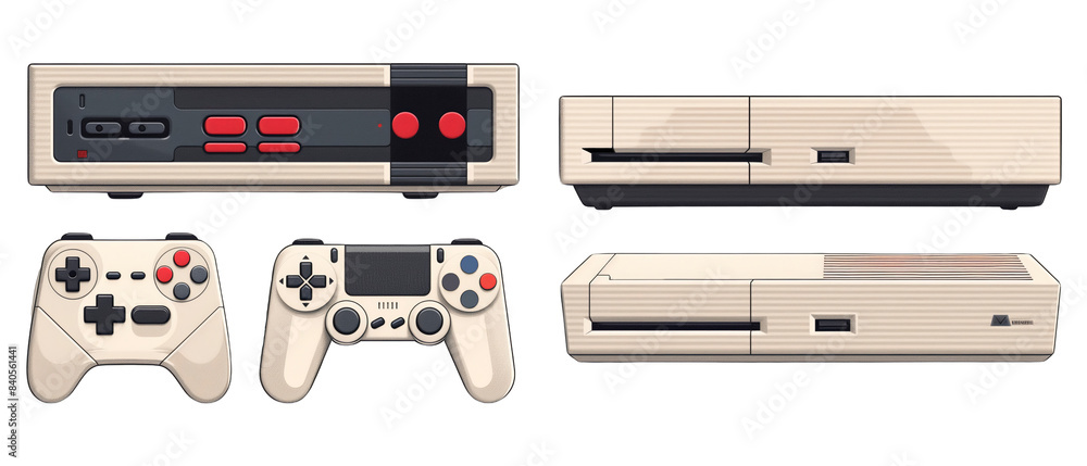 Set Nostalgic Classic Console & Retro Gamepad T-Shirt Design isolated ...