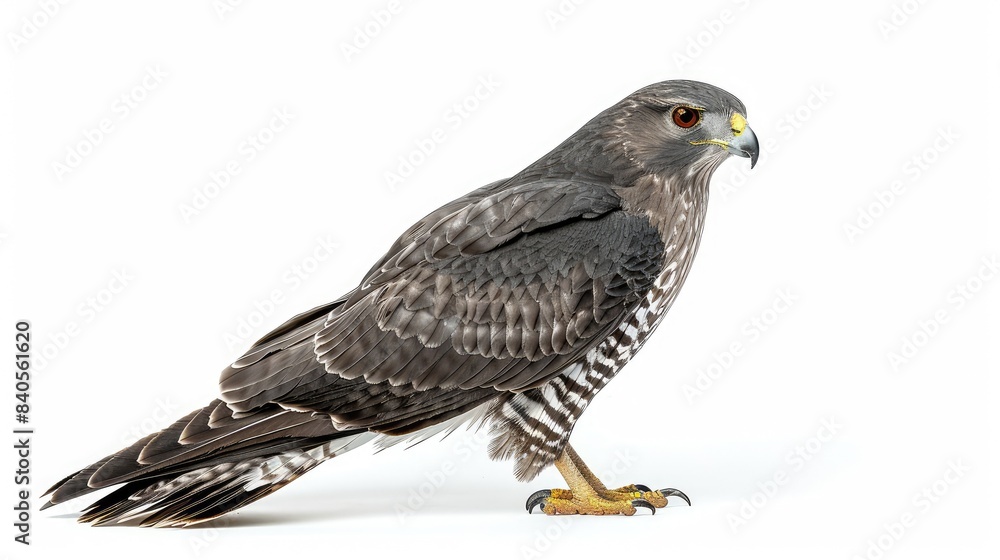 An eagle diving with its wings tucked in and talons ready, isolated on ...