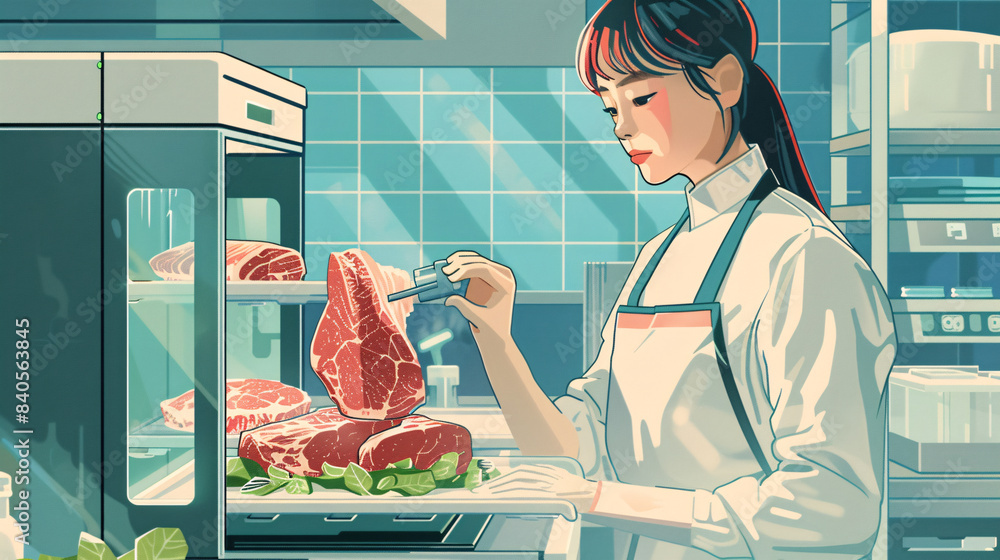 Lab-grown meat: Illustrate a sustainable future where lab-grown meat is ...
