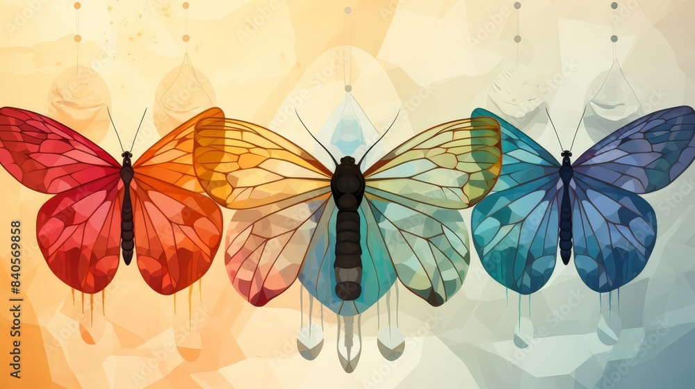 Molting transformation flat design top view metamorphosis theme ...