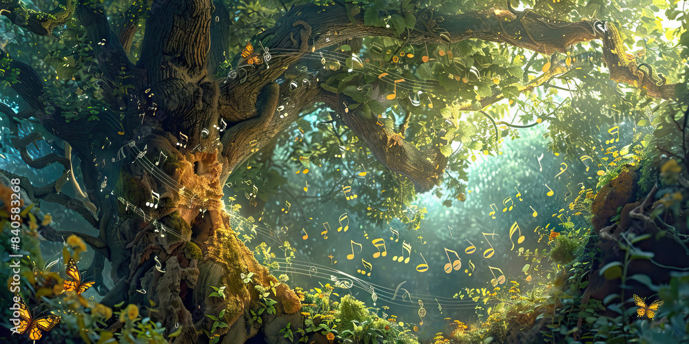 Enchanting Fairy Tale Melodies Music Notes Floating In A Magical Fairy