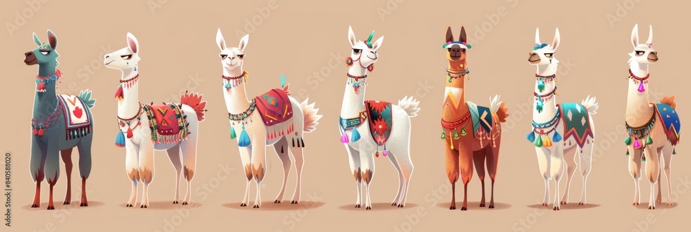 Cartoon character of a llama alpaca ready to rig for animation. Several ...