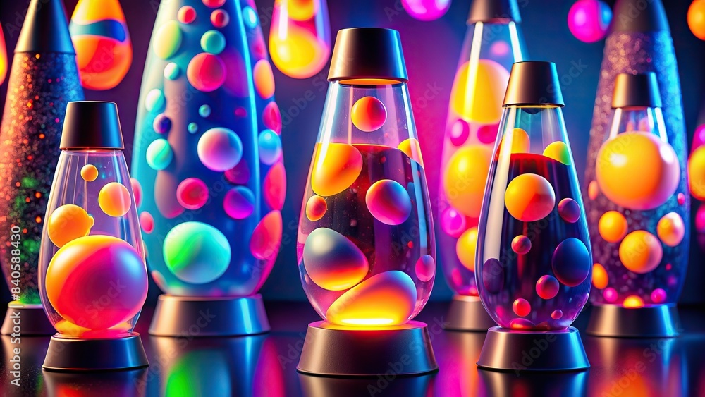 Realistic isolated pattern of abstract fluid liquid lava lamp shapes on ...