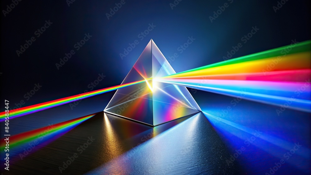 Prism dispersing white light into colors , colors, spectrum, dispersion ...