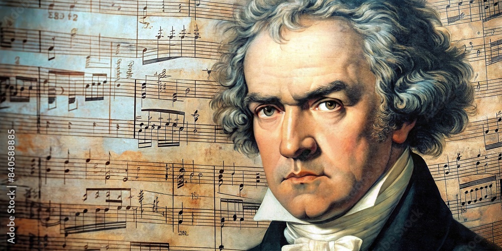 Sheet music featuring Beethoven's musical notation with a focus on ...
