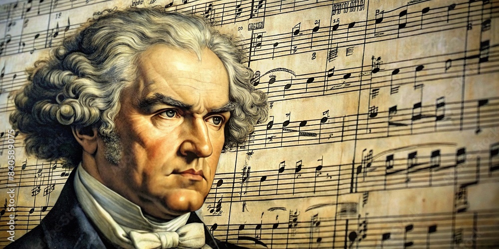Sheet music featuring Beethoven's musical notation with a focus on ...